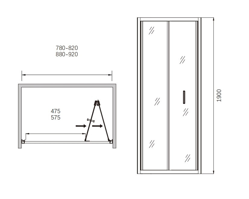 Душевая дверь сдвижная CL935-80